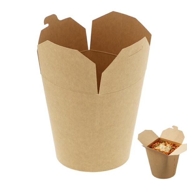 身蓋一体型のクラフトフード容器。深さがあるので麺類や汁物にもお使いいただけます。<br>サイズ　口径（82×70）×底径83×高98mm<br>材質　未晒クラフト紙＋PPコーティング<br>入数　５０個入...