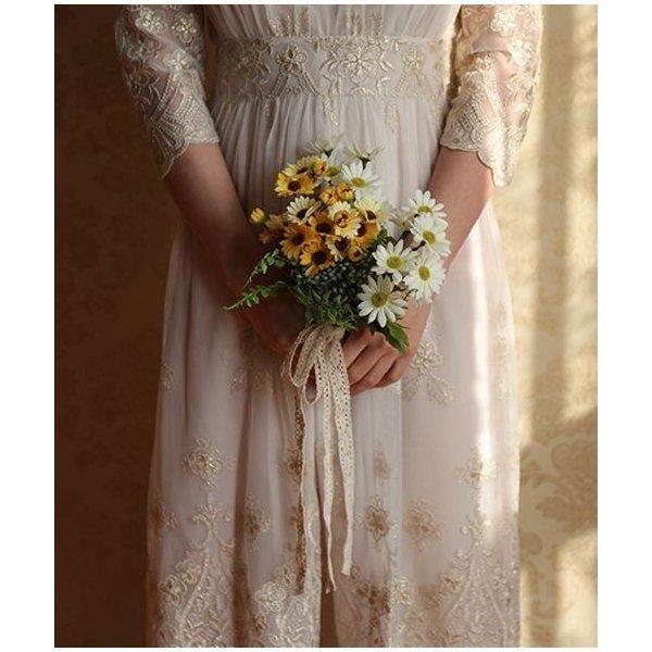 花嫁 ブーケ  ブライダル ブーケ ブライダル フラワー ★ロマンチックな花束で、ハッピー・ウエディング!★造花を使用しておりますので、前撮り・海外ウエディング・ご披露宴など何度もお使いいただけます!★お式後は新居のインテリアとしてお楽しみ...