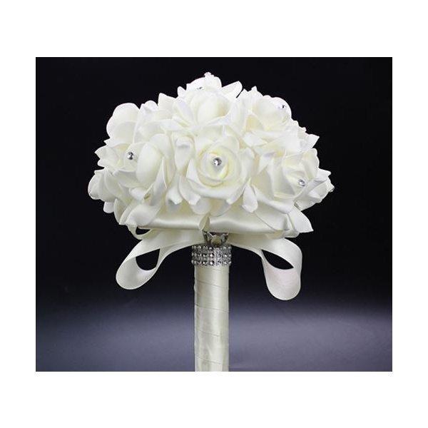 花嫁 ブーケ  ブライダル ブーケ ブライダル フラワー ★ロマンチックな花束で、ハッピー・ウエディング!★造花を使用しておりますので、前撮り・海外ウエディング・ご披露宴など何度もお使いいただけます!★お式後は新居のインテリアとしてお楽しみ...