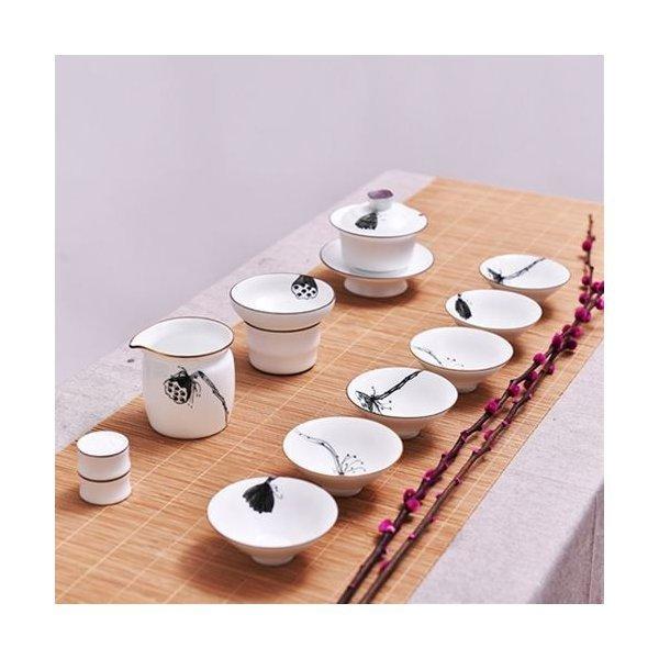 茶道具 セット 中国 茶器  急須★中国茶を楽しむためのフルセットです!★本格的な工夫茶でティータイムという方には、まず揃えておきたい茶器が揃っています!◆商品詳細◆●材　質:磁●サイズ:画像参考●数　量:10点セット●ご注意:※竹トレーは...