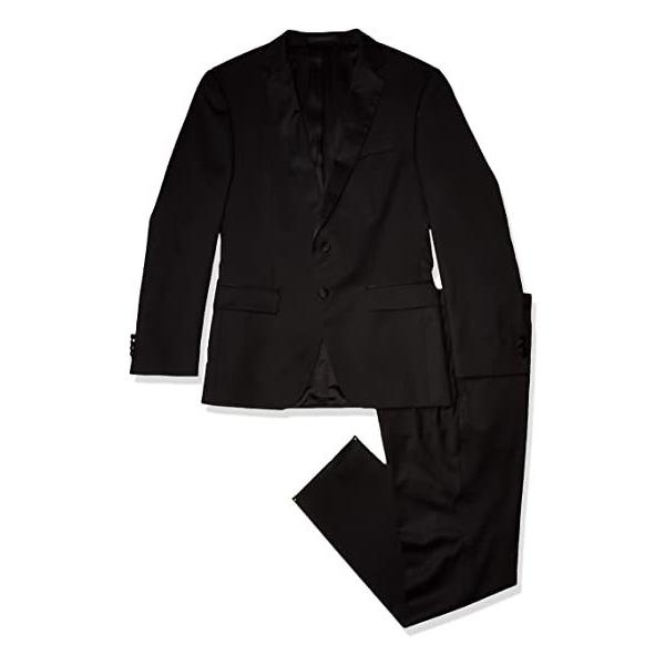 メイン素材: 98%バージンウール、2%エラステインピークドラペル、フロントパイプポケット、ボタンにサテンのトリム。ボタン留め付きの2つの内部パイプポケット。ストレッチ バージン ウール スリムフィット タキシード サテンアクセント。 アン...