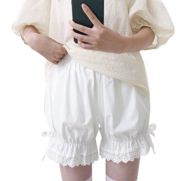 ?高品質のポリエステル製で、軽量で伸縮性があり、肌にやさしく、通気性があり、柔らかく快適に着用できます。?太ももとウエストには伸縮性があり、しっかりと固定できます。甘いフリルのレース裾、ゴシックロリータスタイル。?デイリーショーツ、パンツ、...