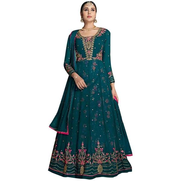 素材構成: Heavy GeorgetteSTYLE : This is Semi-stitch dress material needs sewing/stitching according to body measurements.FA...