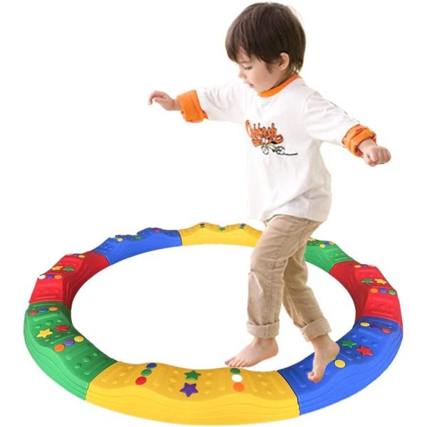 カラー：マルチカラーサイズ：円の直径（約150cm）各パーツ（14cm×50cm×7.5cm）体感：遊びながら体幹を鍛え、身体基礎能力向上感覚：足の裏から送られる様々なサインを身体に適応させる、神経系の発達論理：様々な組み合わせで、ルートを...