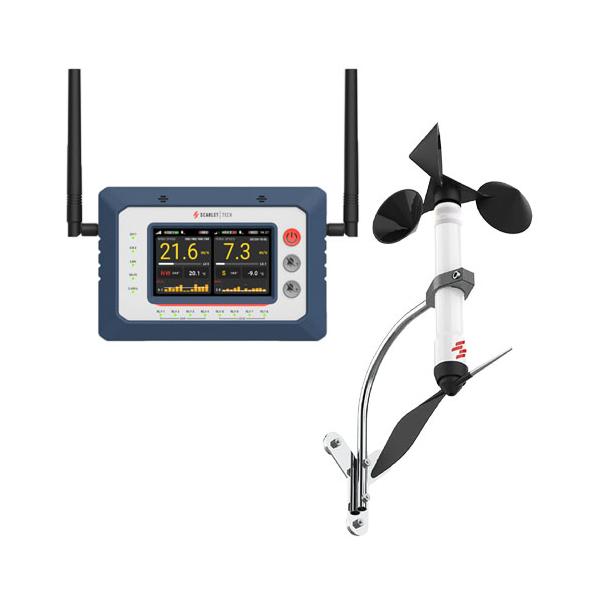 風向・風速センサーと表示器のセット。長期的なモニタリングが可能（無線通信距離最大500m）現在/平均/最大風速値・風向・気温・大気圧を複数の測定単位で2チャンネルで測定。表示器1台に風向風速計を最大2台まで同時接続可能。■ 風速：0.3〜5...