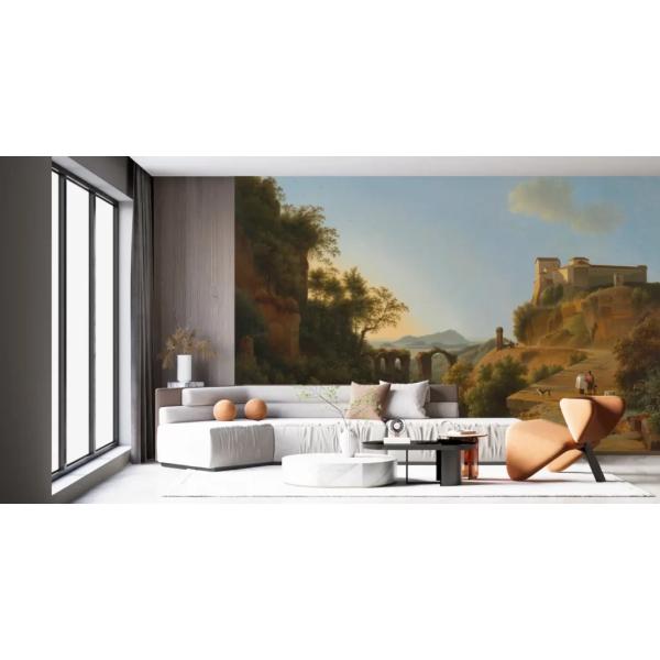 《自社規格サイズ》【新商品】　従来の壁紙にはないユニークなデザインを持つパブリックドメイン製品を自社で製作し提供しています。＜商品名＞　ジョセフス・アウグストゥス・クニップ De golf van Napels met op de acht...