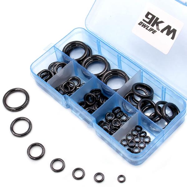 9KM DWLIFE 釣りロッド先端修理キット セラミックリング 60個 トップガイドリング 釣り竿ガイド穂先 交換 修理キット フィッシング用