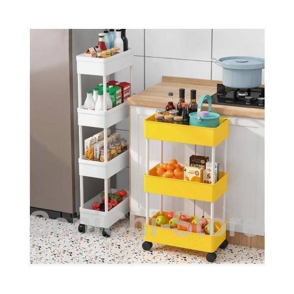 収納スペースの少ない場所で有効活用できるメッシュカートです。キッチンで保存食品、雑貨 小物などを収納したり、サニタリーでタオルや洗剤等を収納したり、様々なシーンで使用できます。スリムなカートですので、ちょっとした隙間の活用に便利です。工具不...