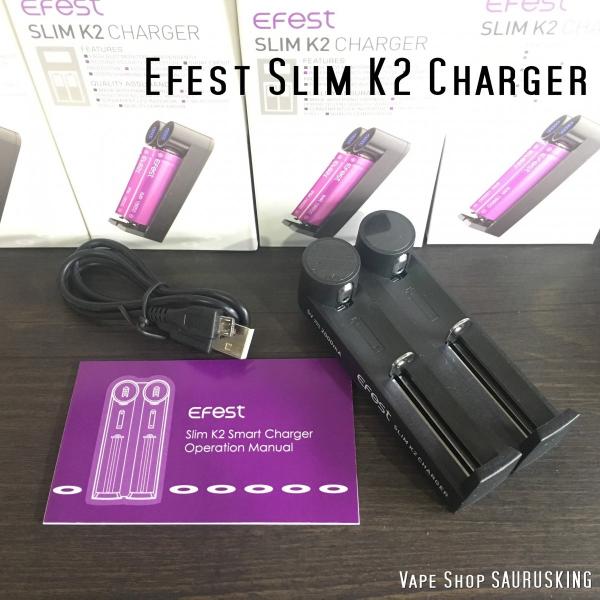 Efest Slim K2 チャージャー内容・SLIM K2 本体・USBケーブル・説明書（英語）仕様・充電可能バッテリー10440, 14500, 14650, 16340, 16650, 17650, 17670, 18350, 184...