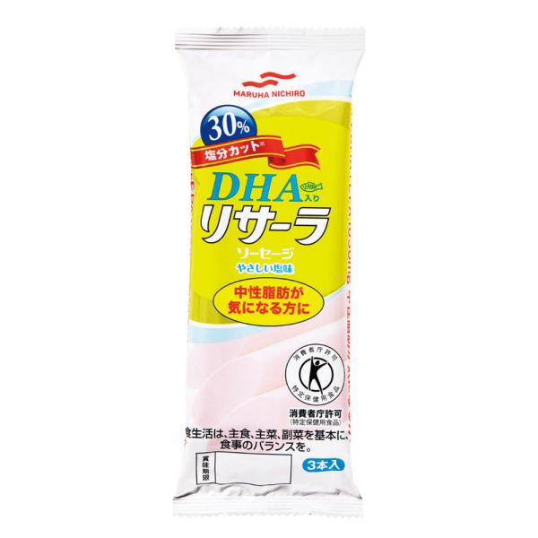 1本あたりDHAを850mg、EPAを200mg配合しました。血液中の中性脂肪値を下げる効果が期待できる特定保健用食品です。リサーラソーセージより塩分を30%カットした減塩タイプです。許可表示：本品は、血清中性脂肪を低下させる作用のあるドコ...