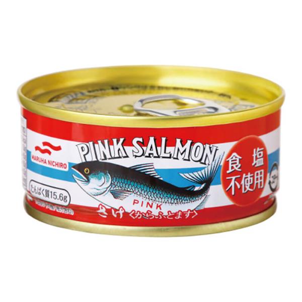 100年越えブランド「マルハニチロのさけ缶」を、食塩を使用せずに仕上げました。ほどよく脂がのり、肉厚でやわらかな食感のさけ缶を、ぜひご賞味ください。塩分を気にせず、料理にお使いいただけます。