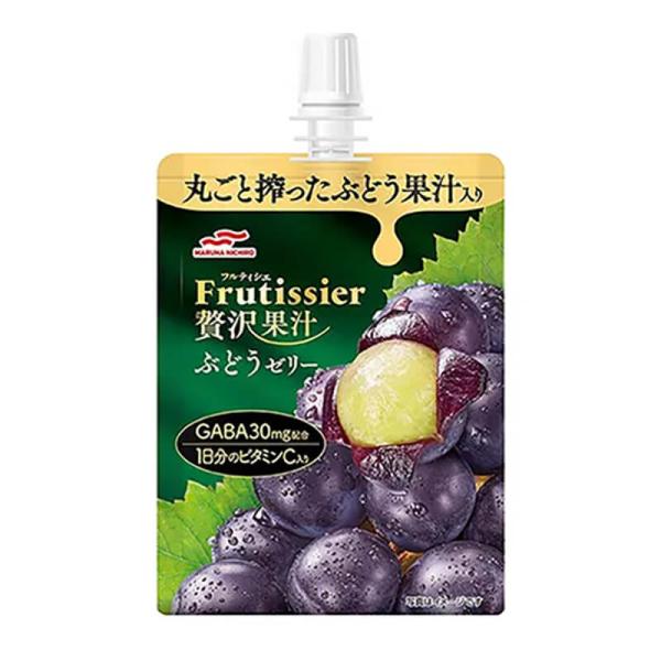 「フルティシエ ちょっと贅沢」シリーズのスパウチタイプゼリーです。手軽に持ち運びができて、ワンハンドで手軽にデザートを楽しむことができます。丸ごと搾ったぶどう果汁を使用しており、フルーツの美味しさに加え、1日分のビタミンCとGABA30mg...