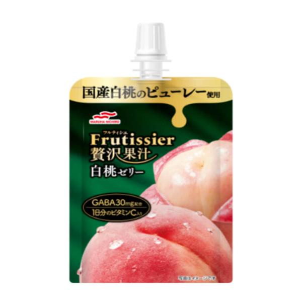 「フルティシエちょっと贅沢」シリーズのスパウチタイプゼリーです。手軽に持ち運びができて、ワンハンドでデザートを楽しむことができます。国産の白桃を丸ごとピューレー状に仕立て、桃のジューシーな甘さと芳醇な香りをお楽しみいただけます。またフルーツ...