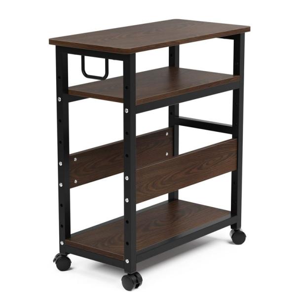 【商品名】　パソコンワゴン pcワゴン cpuワゴン 3段 キャスター付き 取っ手付き 高さ調節可能 サイドワゴン 幅60 奥行き30 高さ70cm 【商品説明】　・?【お客様組み立て式】?組立の目安:約15分程度、組立て時に必要な組立て工...