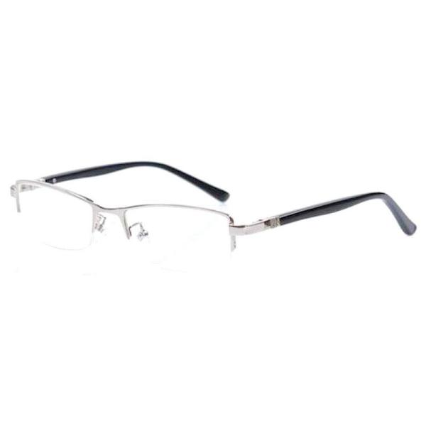 【商品名】　FREESE ブルーライトカットメガネ PCメガネ 伊達メガネ メンズ 超軽量 形状記憶 ハーフリム 福岡発アイウェアブランド(シルバー) 【商品説明】　 【サイズ】　高さ : 4.60 cm　横幅 : 7.40 cm　奥行 :...