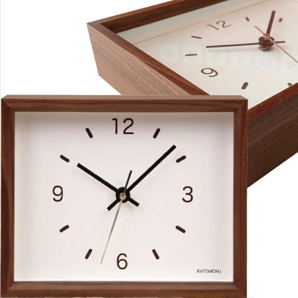 【商品名】　KATOMOKU Dual use clock 2 置き時計 掛け時計 スイープ（連続秒針） km-53B ブラウン ウォールナット 220 【商品説明】　・サイズ：約220×170×50mm・材　質：ウォールナット、アクリル、...