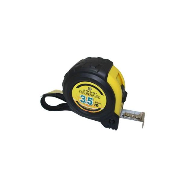 【商品名】　(LOYAL &amp; JUST) コンベックス (3.5m×16mm) 【商品説明】　・【サイズ】3.5m / テープ幅16mm・【仕上げ】白テープにツヤなし処理・【付属】ストラップ付・【用途】長さ測定用一般工具・測定以外の...