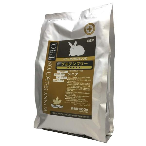 【商品名】　バニーセレクションプロ グルテンフリー シニア 900g 【商品説明】　 【サイズ】　高さ : 10.60 cm　横幅 : 18.40 cm　奥行 : 21.80 cm　重量 : 960.0 g　※梱包時のサイズとなります。商品...