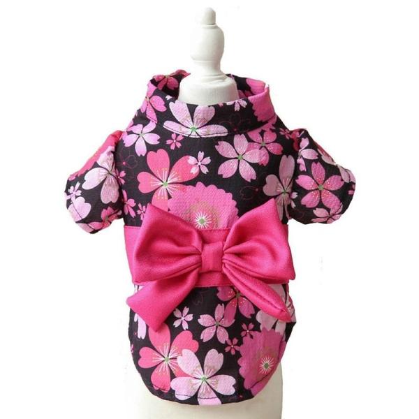 【商品名】　MaruPet(マルペット)犬服 春物 和風 浴衣 桜 蝶結び 菊花 着物 両足 和服 小型犬 お祭り お正月 お祝い 年末年 パラダイス  【商品説明】　・L--背丈:34cm/13.4", 胸囲:48cm/18.9"・M--...