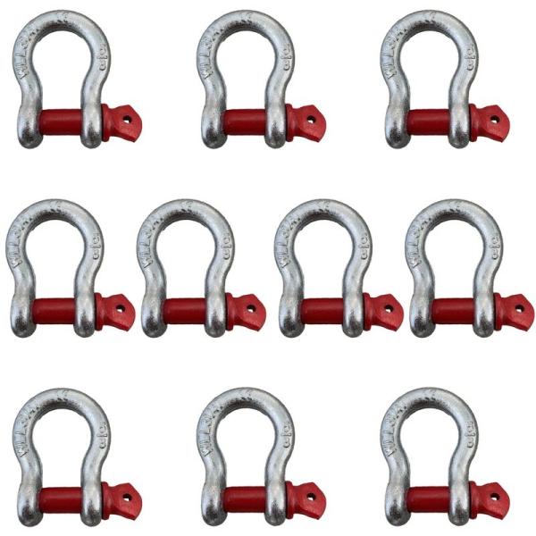 【商品名】　HELIX 鍛造シャックル 3.25t 弓型 10個セット 【商品説明】　・■PL保険加入商品・■使用荷重:3250kg・■安全係数:4・■自重:630g・■高品質 CE認証 【サイズ】　高さ : 7.30 cm　横幅 : 13...