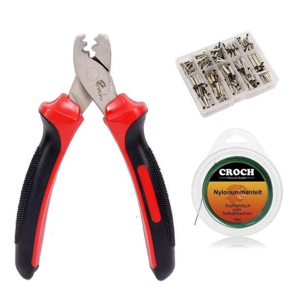 【商品名】　Croch ハンドプレッサー シングルスリーブ専用 釣り具 0＃?6＃スリーブ対応 + 高強度 圧着スリーブ 銅 クランプ管 300個セット 【商品説明】　・【 圧着スリーブ】： ?，????，具有高?度和耐腐?性。・【ケース入...