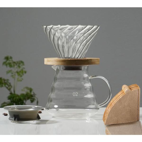 【商品名】　Gugrida 600ml コーヒーサーバー ドリップコーヒーサーバー ハンドドリップコーヒーサーバー 耐熱、耐寒性 高ホウ素シリカガラス材 【商品説明】　・【素　材】：耐熱ガラス、ろ紙20枚入り。容量：600Ml(約4人分)・...