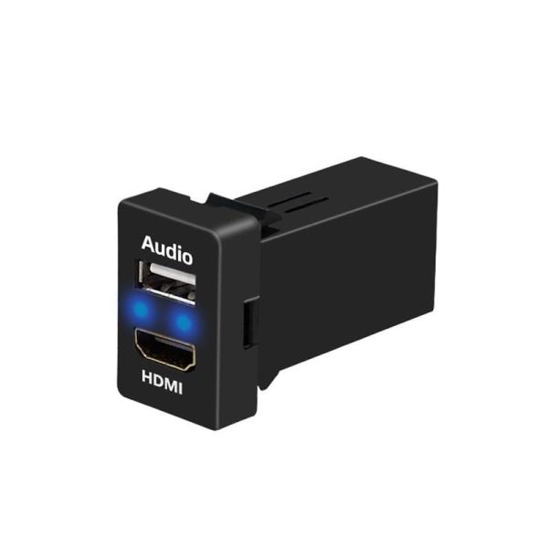 【商品名】　YFFSFDC USB入力ポート＆HDMI入力ポート オーディオ中継 オーディオパーツ スイッチホールパネル カーUSBポート 音楽 写真  【商品説明】　・1.【オーディオ中継パネルの豊富な機能】TOYOTA トヨタ車系用 U...