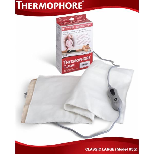 特徴 オンオフタイマーブランド Thermophore Classic Heat色 白商品の重量 900 グラム商品寸法 (長さx幅x高さ) 40 x 7.5 x 23 cm設定数 1この商品について体の上に乗せて着衣で使用するタイプです。...
