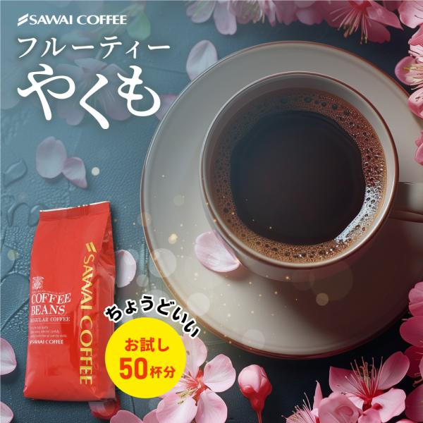 コーヒー豆 レギュラーコーヒー 500g 中深煎り ブレンド フルーティー 焙煎 珈琲 大容量 専門店 お試し澤井珈琲の人気ブレンド「やくも」をさらに進化させた中深煎りコーヒー。果実のような甘い香りと優しい口当たりが特長で、まろやかでスッキ...