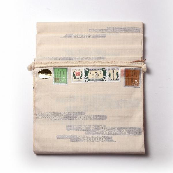 逸品呉服　さわらび〜ほりだし堂〜◆　商品説明　◆【フルオーダー手縫いお仕立て付き♪】　逸品！　正絹　重要無形文化財指定「本場結城紬」地機・１００亀甲詰め（百亀甲）　高級紬着物　ヱ霞に幾何学文様　生成り色【着物/和服/街着/ショッピング/レデ...