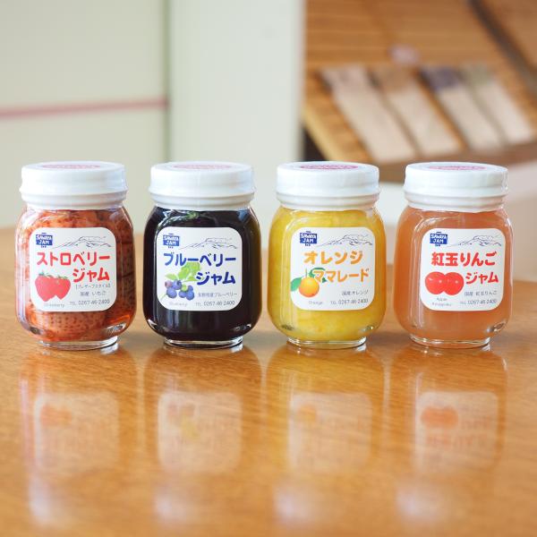■ジャムＳサイズ（内容量約125g）４本セットセット内容：ストロベリー（125g）、ブルーベリー（125g）、オレンジ（125g）、紅玉りんご（125g）※ギフトボックス入。包装してお届けいたします。