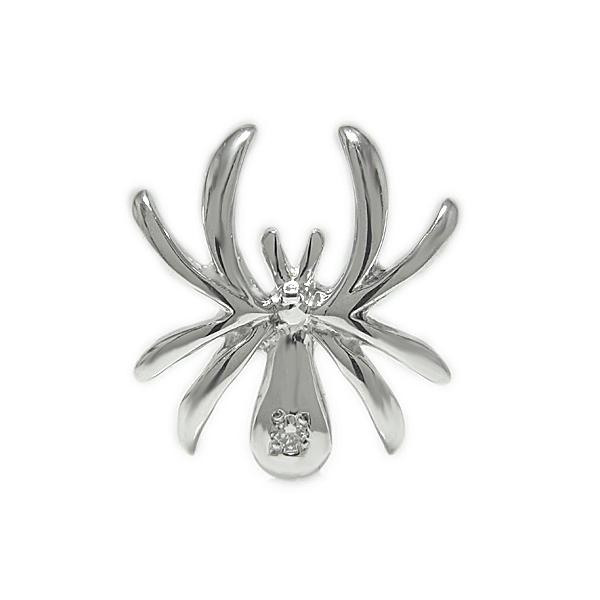 【発売日：2026年01月21日】K18ホワイトゴールド / イエローゴールド / ピンクゴールド ラペルピン クモ 蜘蛛 スパイダー 昆虫 虫 ダイヤモンド クモラペルピン クモブローチ ピンバッジ ピンブローチ ブローチ タックピン タ...