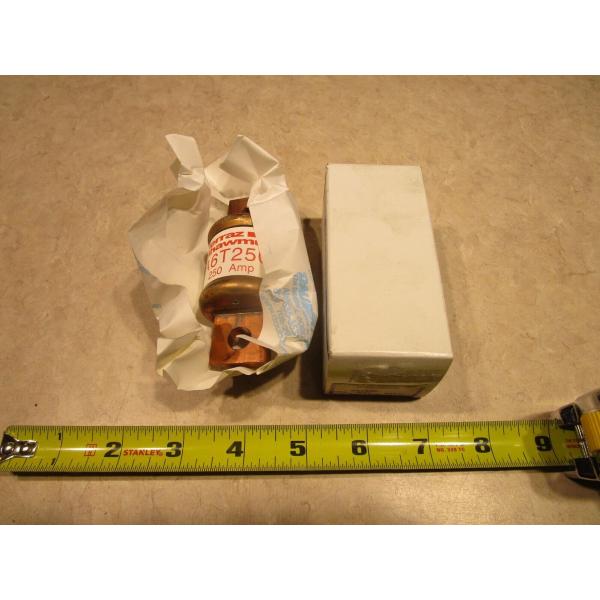 FERRAZ SHAWMUT A6T250, 250V, 600V, CLASS T FUSE, R0597Ferraz Shawmut A6T250、250V、600V、クラスTヒューズ、R0597