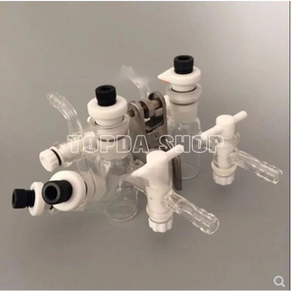 H-type exchangeable membrane micro-sealed electrolytic cell with tee inlet HティーインレットHを備えたH型交換可能膜マイクロシール電解セル