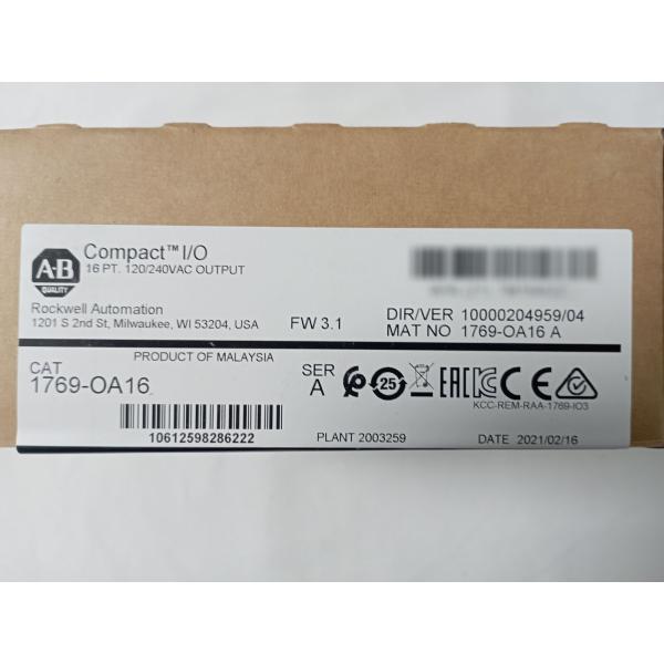 1769-OA16 Allen-Bradley  CompactLogix 16 Pt 240VAC D/O Module 1769OA161769-OA16 Allen-Bradley CompactLogix 16 PT 240VAC ...