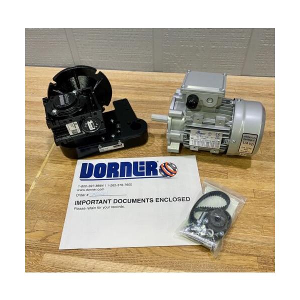 New Motovario T71-B4 Induction Motor + NMRV040 Gear Reducer+Dorner Drive Package新しいMotovario T71-B4誘導モーター + NMRV040ギアリデュ...