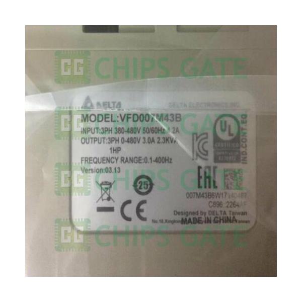 1PCS NEW Delta VFD007M43B-A 380V 0.75KW1PCS New Delta VFD007M43B-A 380V 0.75kW