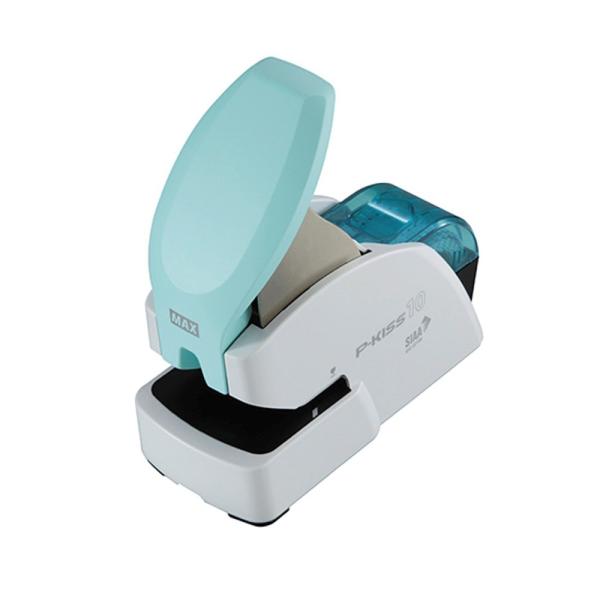 ★紙針ホッチキス「P-KISS」★分別廃棄や金属針を使用できない環境におすすめ★10枚綴じタイプ（一般的なコピー用紙換算）■メーカー：マックス■品番：PH-10DS/AB　PH90008■本体色：ホワイト■綴じ能力：10枚（一般的なコピー用...