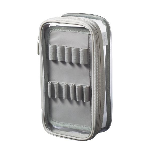 ★透明蓋で中身が見える立つペンケース★リバーシブルクリヤーペンケース■メーカー：リヒトラブ■品番：A-3800-27■カラー：クリヤーグレー■外寸：210×120×65mm■ペンホルダー部収納数：5本■材質：PVC・ポリエステル＊当店ではプ...