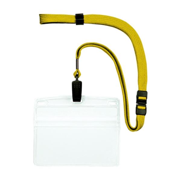 ★大きめケース、クリップ式吊り下げ名札★必要数お求めいただけるバラ売り■ストラップ色：黄■メーカー：オープン工業■品番：NL-21P-YE■入数：1枚チャック式大きめケース・外寸：W108×H91mm・中紙（適正内寸）：W97×H91mm（...