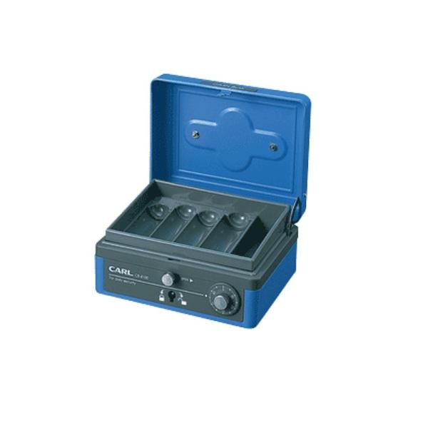 ★もちろん新品・未使用★コンパクトなキャッシュボックス■メーカー：カール事務器■品番：CB-8100-B■本体色：ブルー■外寸：W152×D129×H83mm■内寸法：W132×D97×H23mm■重量：640g■硬貨トレー付属■鍵2個付属