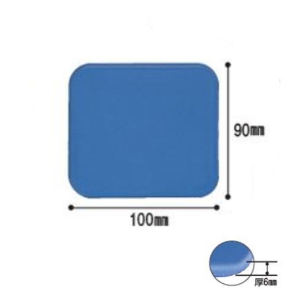 ■角丸仕上げの捺印マット■メーカー：クラウン■品番：CR-NM19-BL■マットサイズ：横100×縦90×厚6mm■カラー：青■マット材質：上質天然ゴム