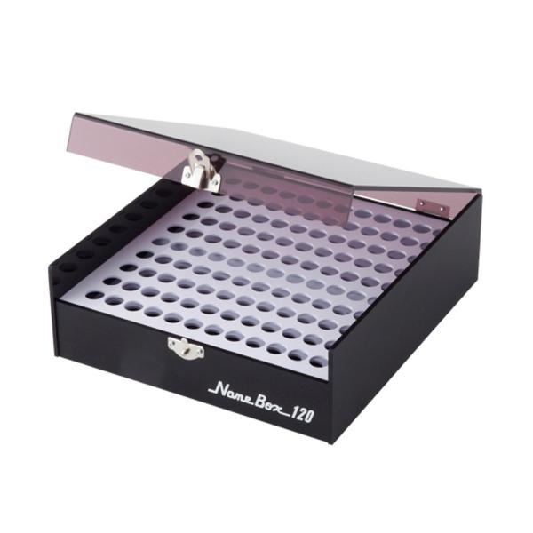 ★中身の見えるタイプ★直径12mm丸までの印鑑を収納可能■メーカー：サンビー■品番：NB-120■印鑑収納本数：120本＊収納可能印鑑：12mm丸まで■本体寸法：W205×D228×H69mm
