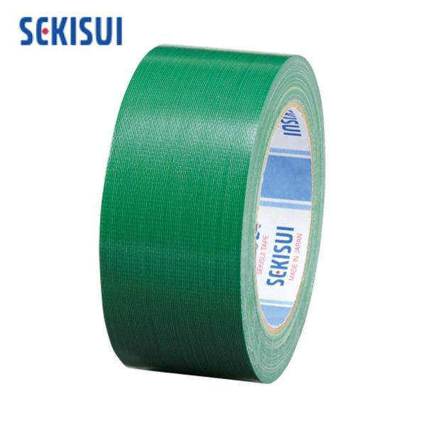 ★カラーの布ガムテープ廉価タイプ★薄くても優れた粘着力■メーカー：セキスイ■品番：N60MV03 （No.600Vカラー）■テープ色：緑■テープ幅：50mm/テープ長さ：25m巻き■材質：スフ/PET■テープ厚み：0.22mm