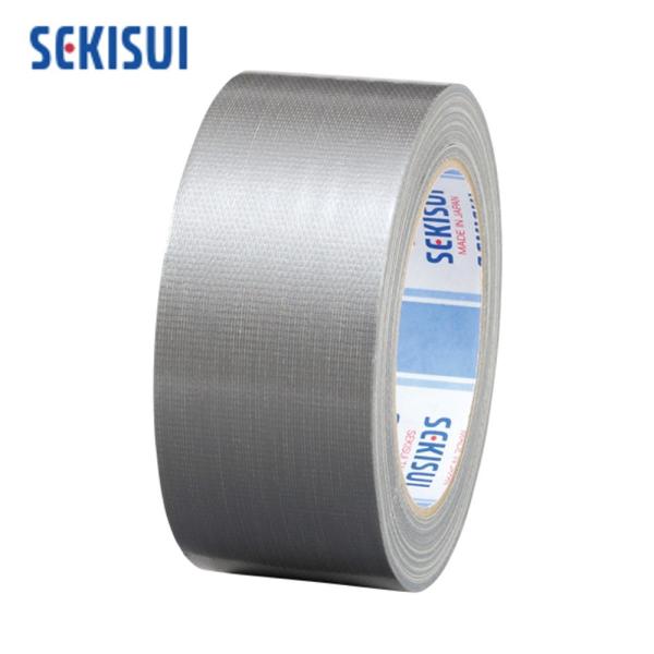 ★カラーの布ガムテープ廉価タイプ★薄くても優れた粘着力■メーカー：セキスイ■品番：N60GV03 （No.600Vカラー）■テープ色：銀■テープ幅：50mm/テープ長さ：25m巻き■材質：スフ/PET■テープ厚み：0.22mm
