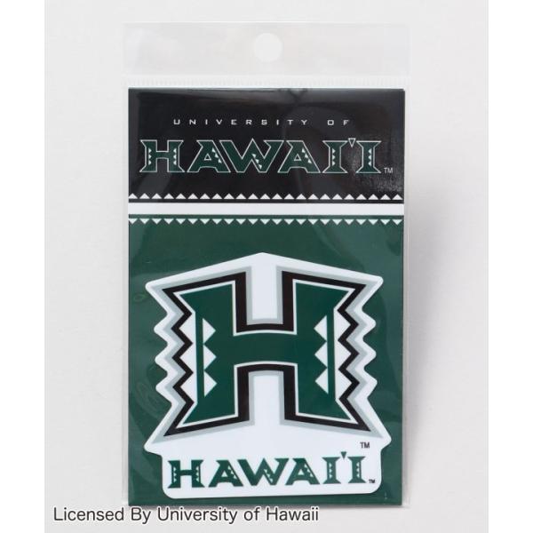 ハワイの有名大学【ハワイ大学】のステッカー。縦 6.8cm 横 7cm  ※別ページにてMサイズも販売中※メール便発送商品※