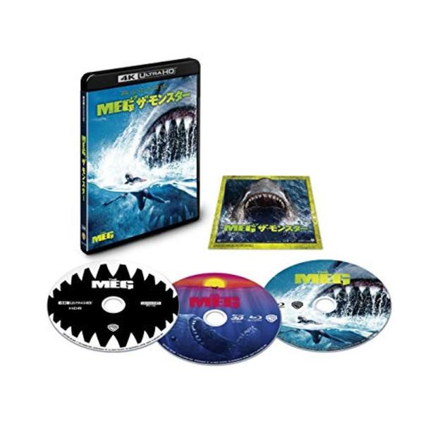 MEG ザ・モンスター 4K ULTRA HD&amp;3D&amp;2Dブルーレイセット (初回仕様/3枚組/ステッカー付き) Blu-ray: 商品のタイトル【中古品】(中古品)＝使用済み中古品です。画像の商品はサンプル画像です。実際に...