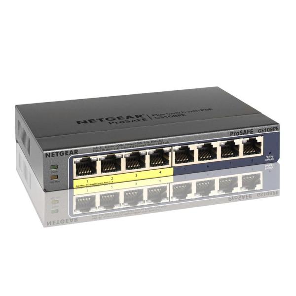 メーカー生産終了品 NETGEAR PoE スイッチングハブ ギガビット 8ポート(PoE4ポート全体53W) VLAN QoS IGMP : 商品のタイトル【中古品】(中古品)＝使用済み中古品です。画像の商品はサンプル画像です。実際に届く...