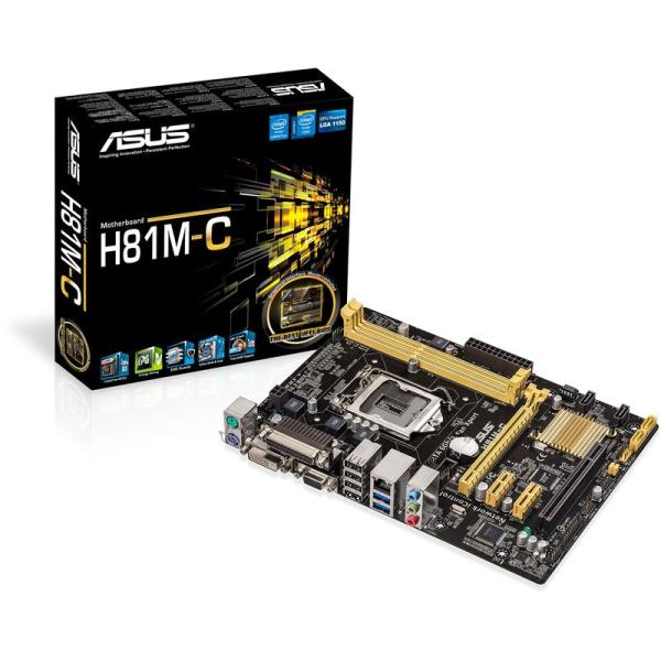 ASUS H81M-C, Intel H81, 1150, Micro ATX, 2 DDR3, USB3, Parallel Port: 商品のタイトル【中古品】(中古品)＝使用済み中古品です。画像の商品はサンプル画像です。実際に届く商品...