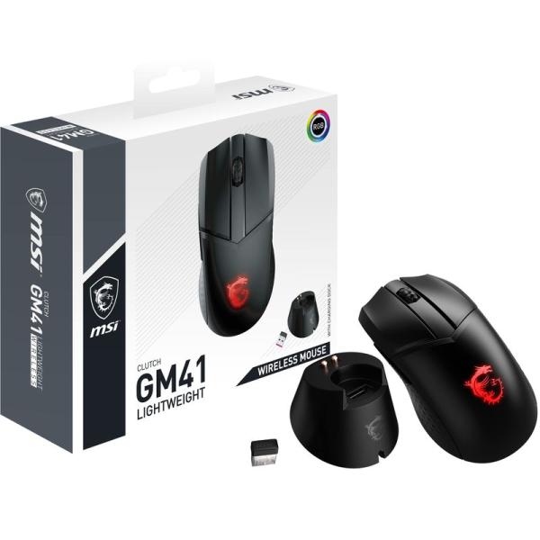 MSI CLUTCH GM41 LIGHTWEIGHT WIRELESS ゲーミングマウス 軽量 高精度センサー搭載 MS496 ブラック: 商品のタイトル【中古品】(中古品)＝使用済み中古品です。画像の商品はサンプル画像です。実際に届く商...